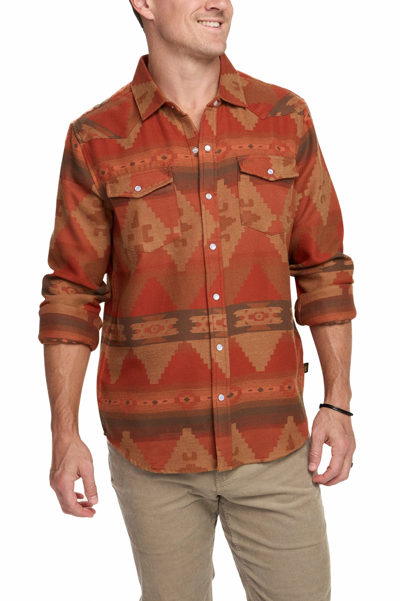 Howler Bros | Sheridan Flannel - Mitla Motifs : Terracotta - Men's ...