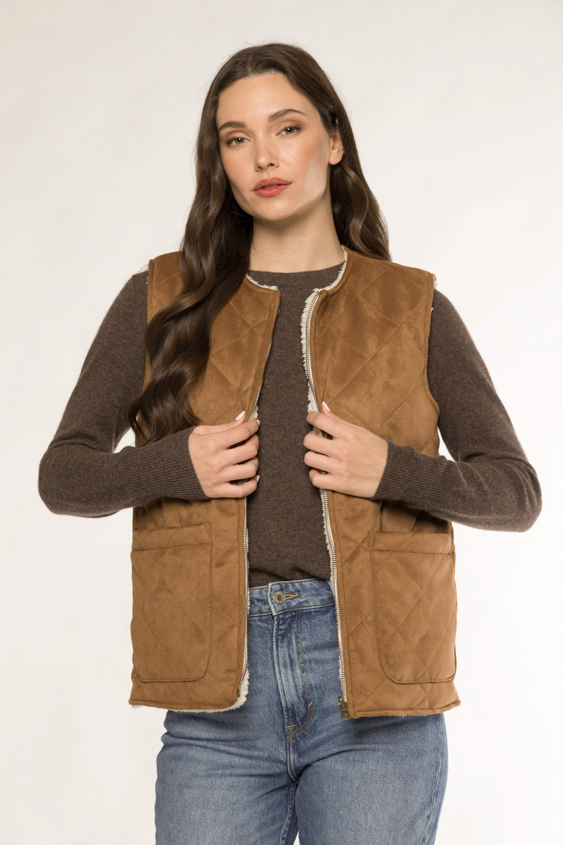 Matty M. | Shea Sherpa Vest - Camel - Women's – Montana Supply Co.