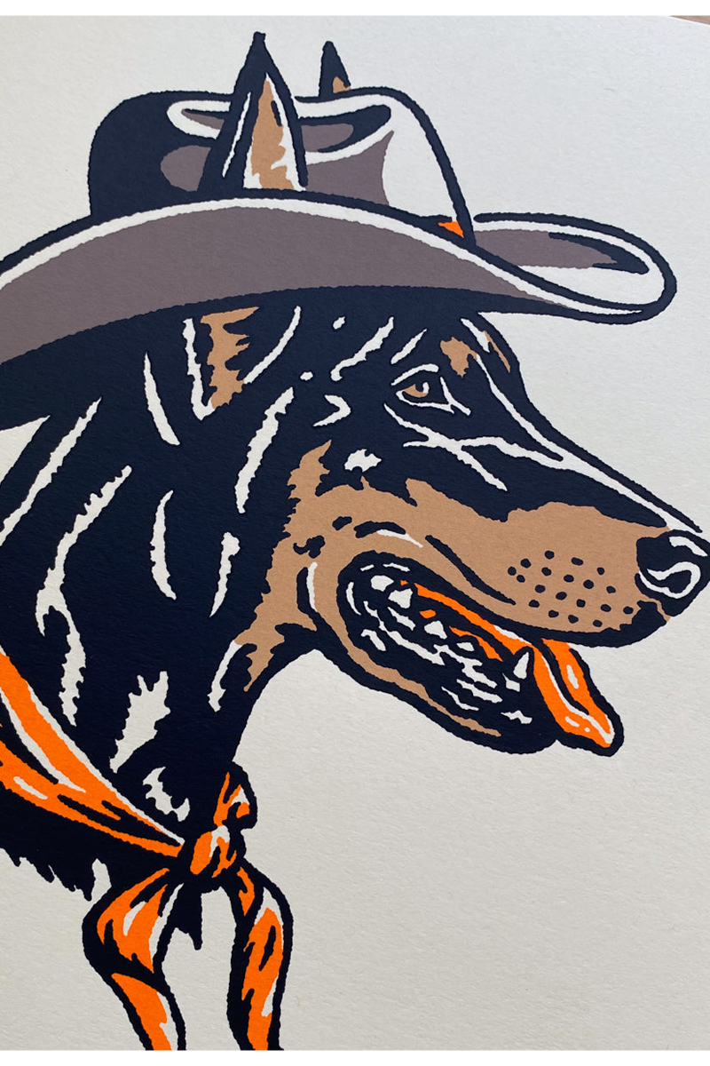 Sam Larson | Doberman Cowboy - 8x10in Signed Silkscreen Print – Montana ...